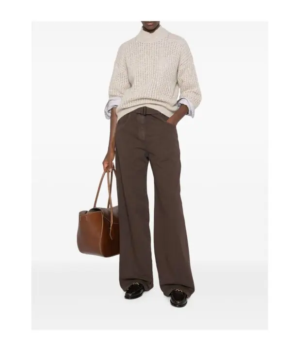 Peserico Open-knit Mock-neck Knitted Sweater