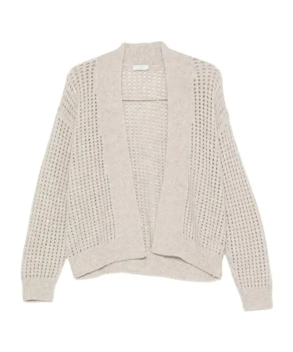 Peserico Sequin-embellished Open-knit Cardigan