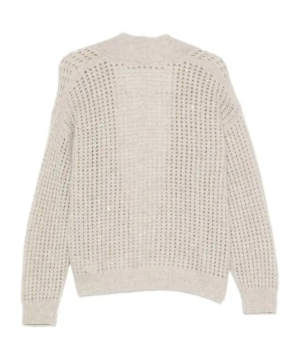 Peserico Sequin-embellished Open-knit Cardigan