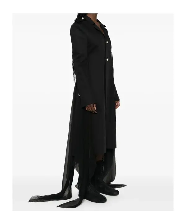 ANN DEMEULEMEESTER Sheer-panelled Epaulette Coat