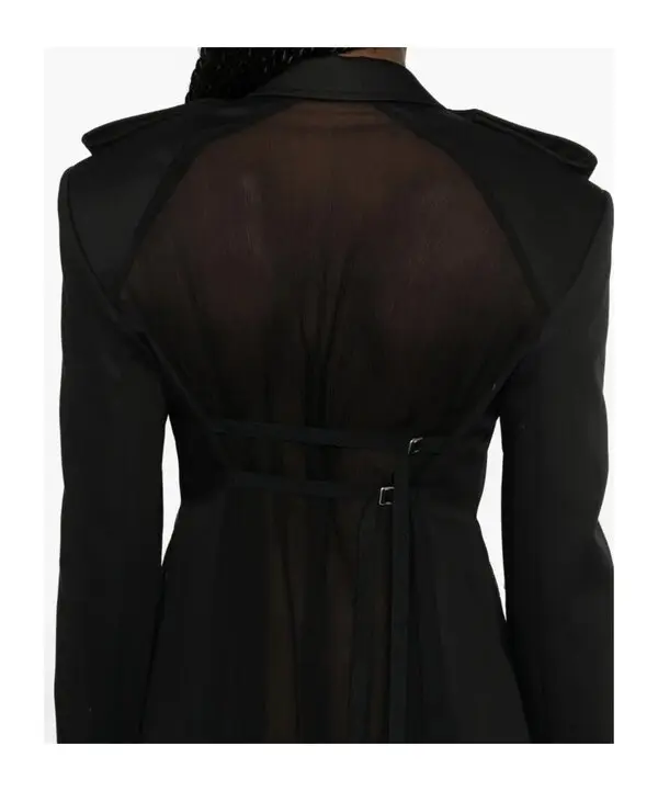 ANN DEMEULEMEESTER Sheer-panelled Epaulette Coat