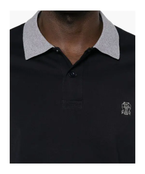 Brunello Cucinelli Logo Embroidered Long-sleeved Polo Shirt