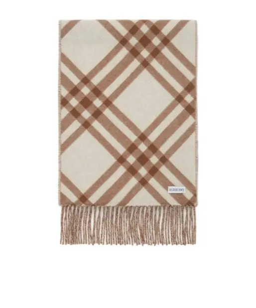 Burberry Check Cashmere Scarf - Finch Brown