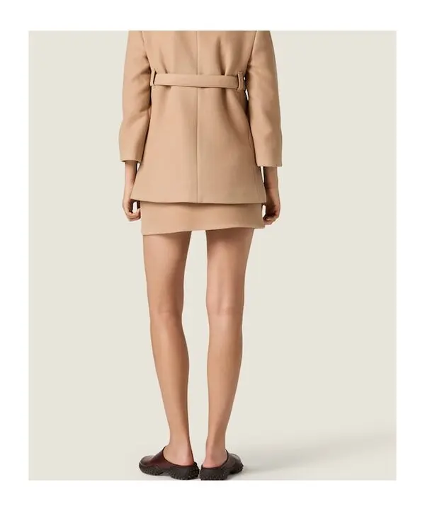 Miu Miu Waxed Double Wool Miniskirt