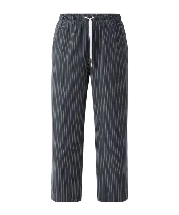 Liu Jo Lace Insert Pinstriped Trousers