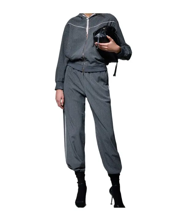 Liu Jo Lace Insert Pinstriped Trousers