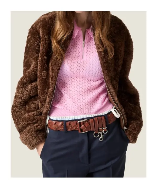 Miu Miu Shearling Blouson Jacket