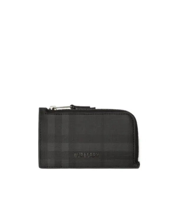 Burberry City Check Zip Card Case - Iron-gray