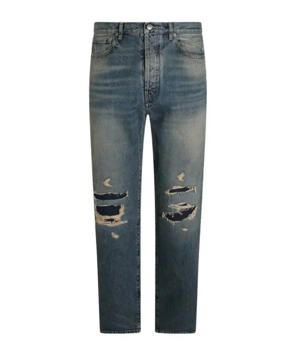 MAISON MARGIELA Distressed Washed Denim Jeans - Green