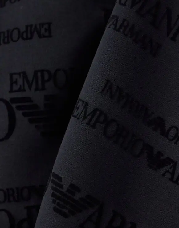 Emporio Armani Zip-up Sweatshirt In Double Jersey With All-over Flocked Logo