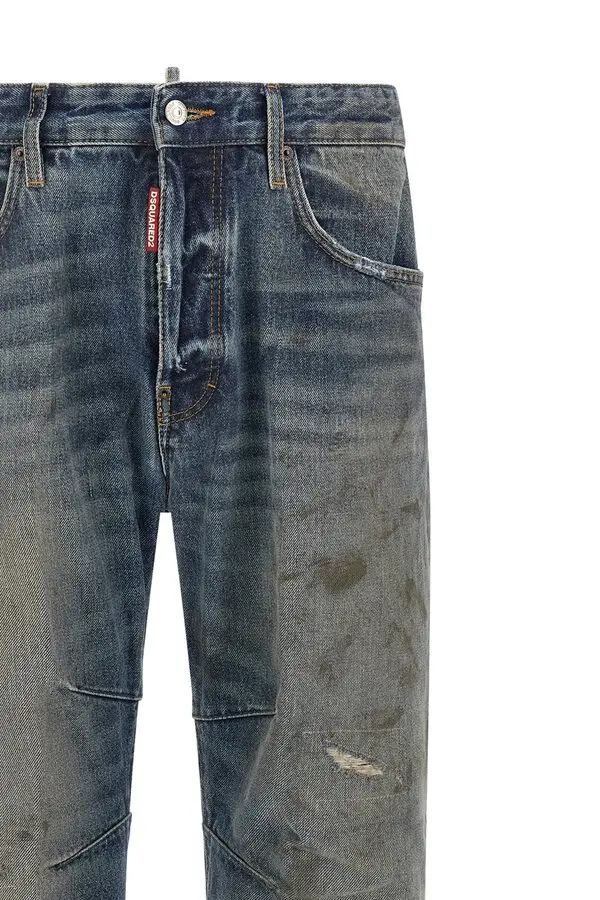 Dsquared2 Kawaii Distressed Relaxed Jeans - Blue
