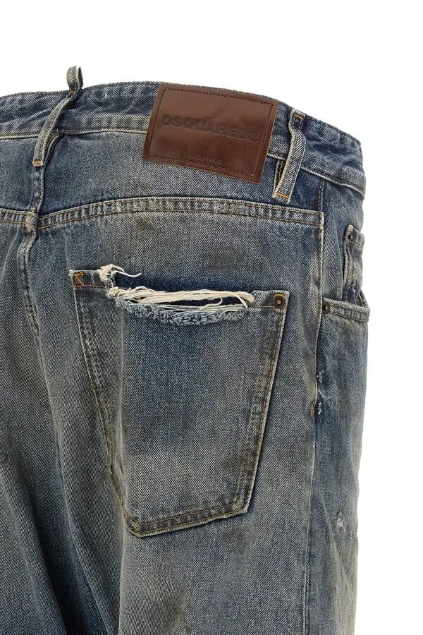 Dsquared2 Kawaii Distressed Relaxed Jeans - Blue