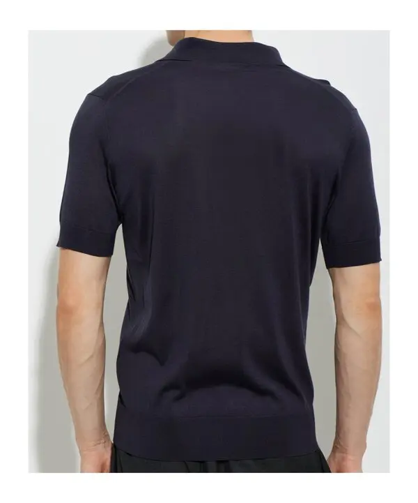 Dolce & Gabbana Collared Short-sleeved Polo Shirt - Navy Blue