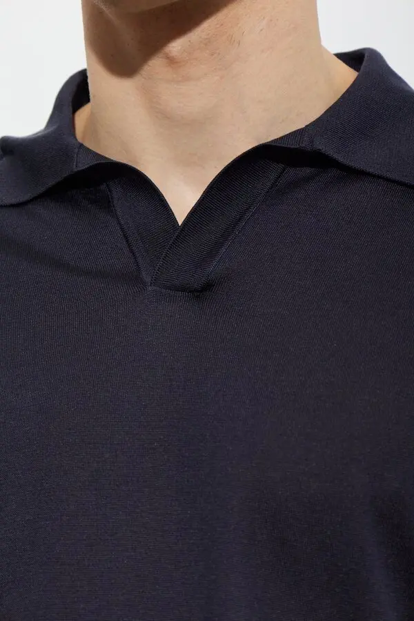 Dolce & Gabbana Collared Short-sleeved Polo Shirt - Navy Blue