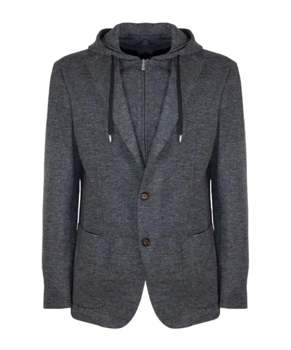 Eleventy Single-breasted Hooded Jacket