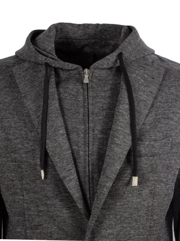 Eleventy Single-breasted Hooded Jacket