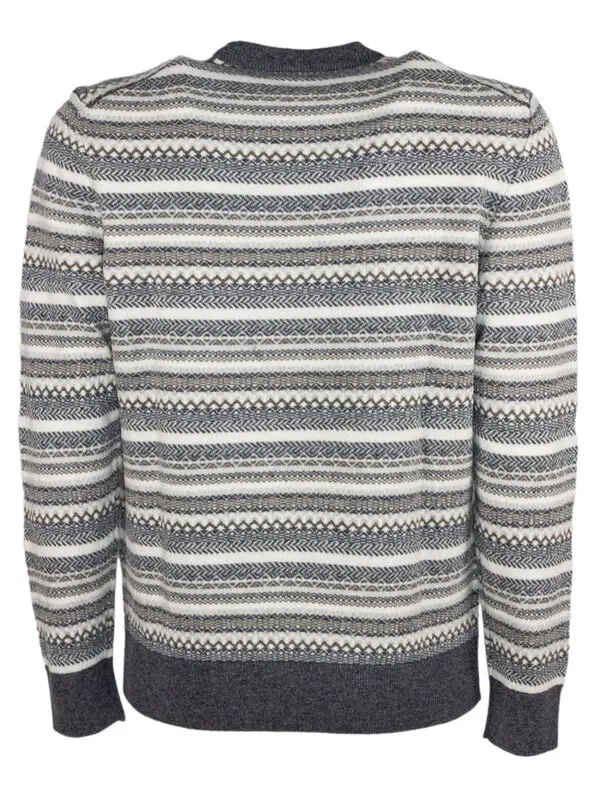 Eleventy Jacquard Crew-neck Knitted Sweater