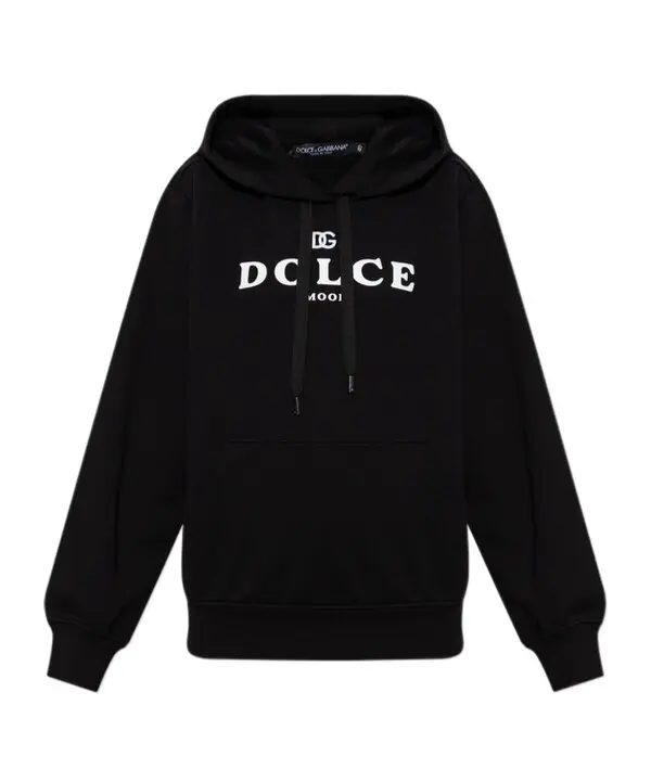 Dolce & Gabbana Long-sleeved Hooded Sweatshirt - Black