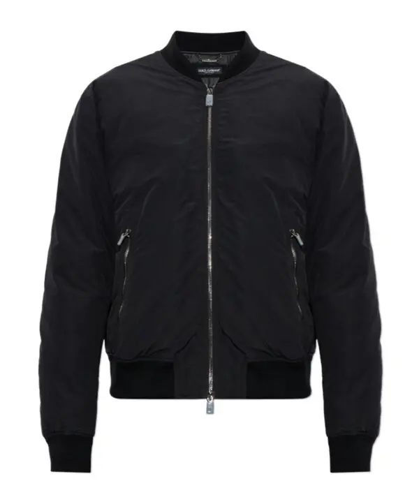 Dolce & Gabbana Long-sleeved Bomber Jacket - Black