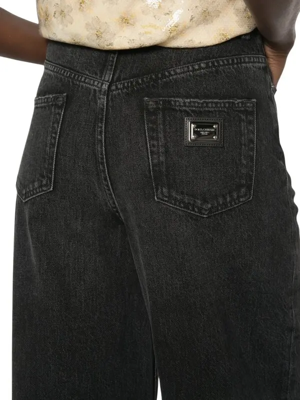 Dolce & Gabbana Logo-plaque Wide-leg Jeans