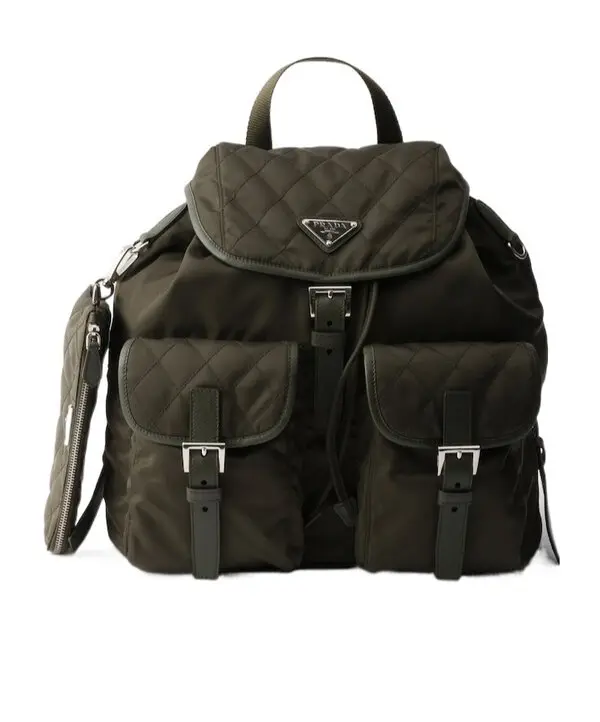 Prada Quilted Re-nylon Backpack With Saffiano Leather Trim