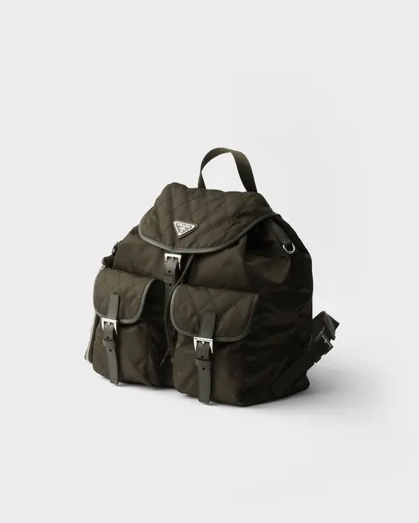 Prada Quilted Re-nylon Backpack With Saffiano Leather Trim