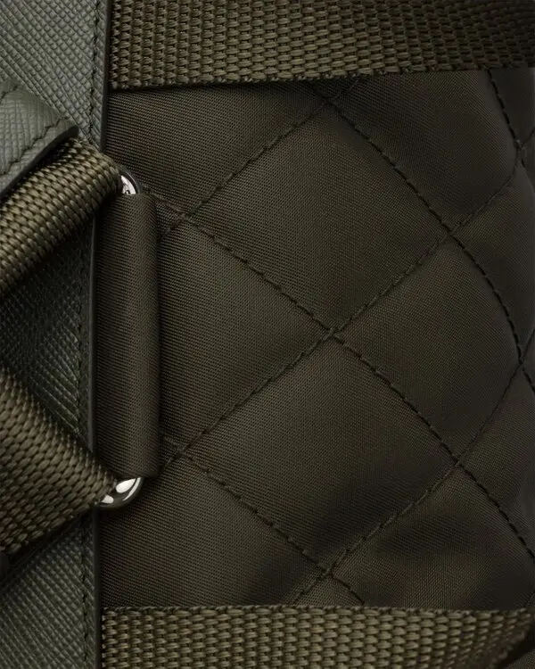 Prada Quilted Re-nylon Backpack With Saffiano Leather Trim
