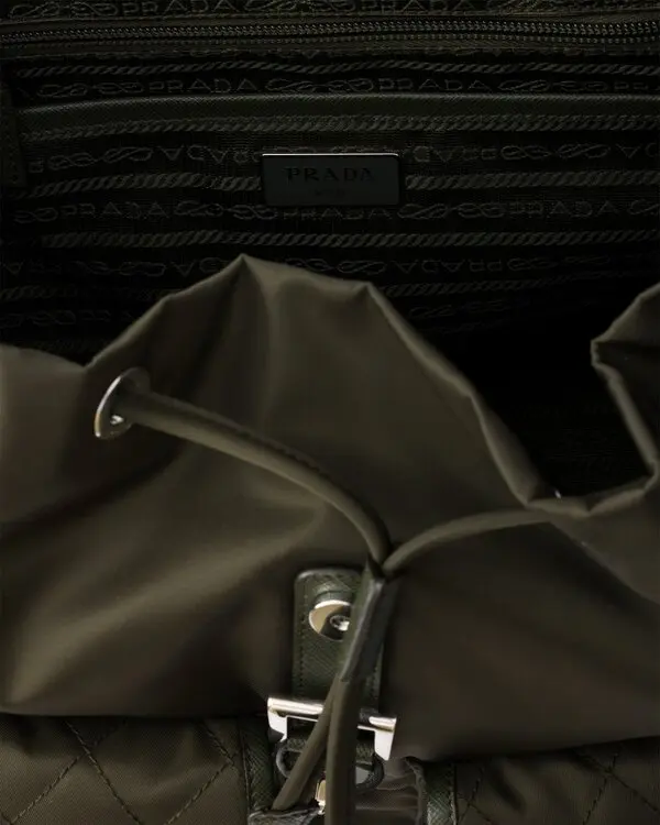 Prada Quilted Re-nylon Backpack With Saffiano Leather Trim