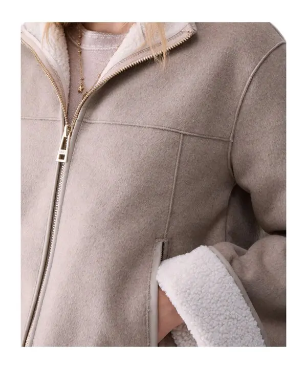 Liu Jo Boxy Synthetic Shearling Coat