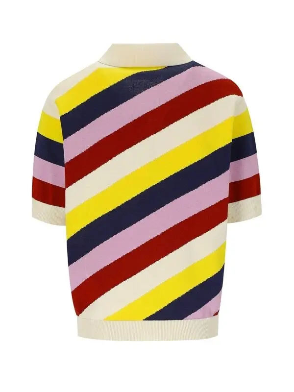 Essentiel Antwerp Striped Knit Polo Shirt