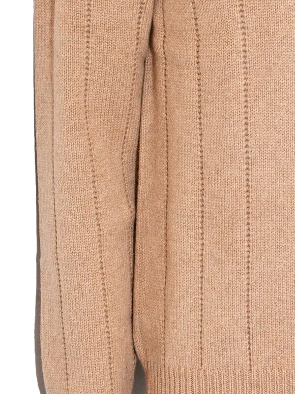 CRUCIANI Vertical Ribbed Crew Neck Knitted Sweater