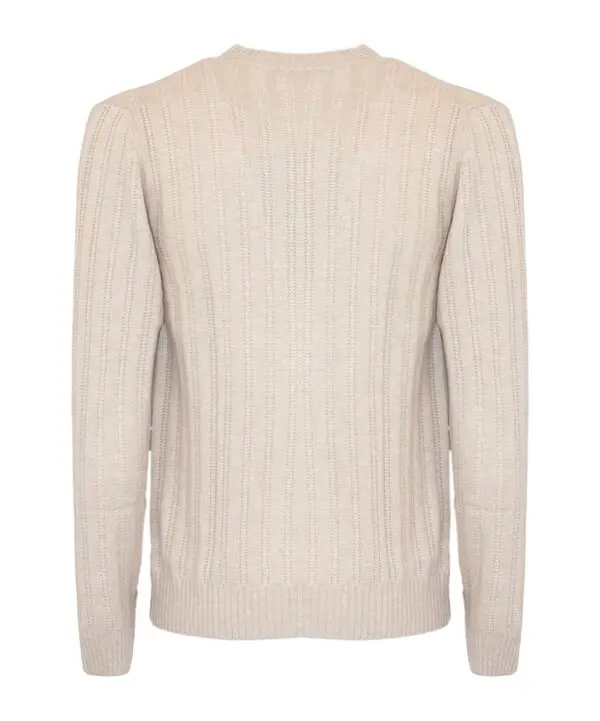 CRUCIANI Ribbed Crew Neck Knitted Sweater
