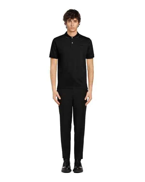 Prada Logo Polo Shirt - Black