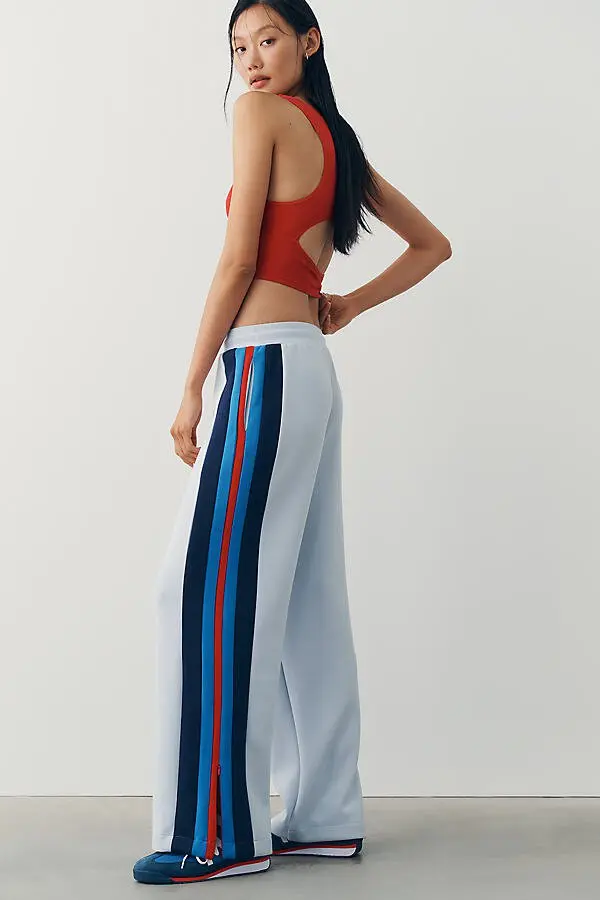 Bernardo Zip-up Track Pants - Light Blue