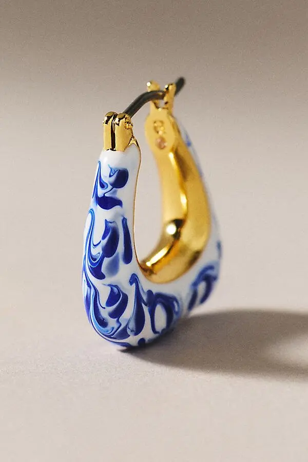 Anthropologie Ana Luisa Dakota Marble Hoop Earrings
