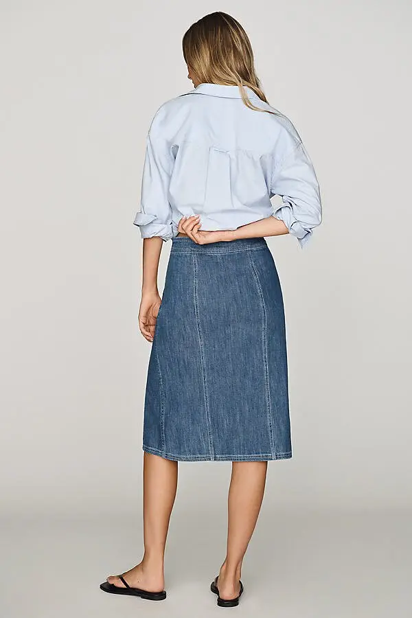 PILCRO Slim Denim Midi Skirt