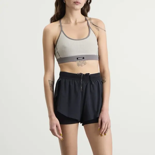 BANDIT Striped Cadence Strappy Bra With Mesh Overlay
