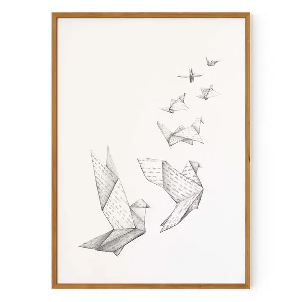 LENA WIGERS Grey / White Storybirds 20 X 30 Cm Art Print - Grey/white