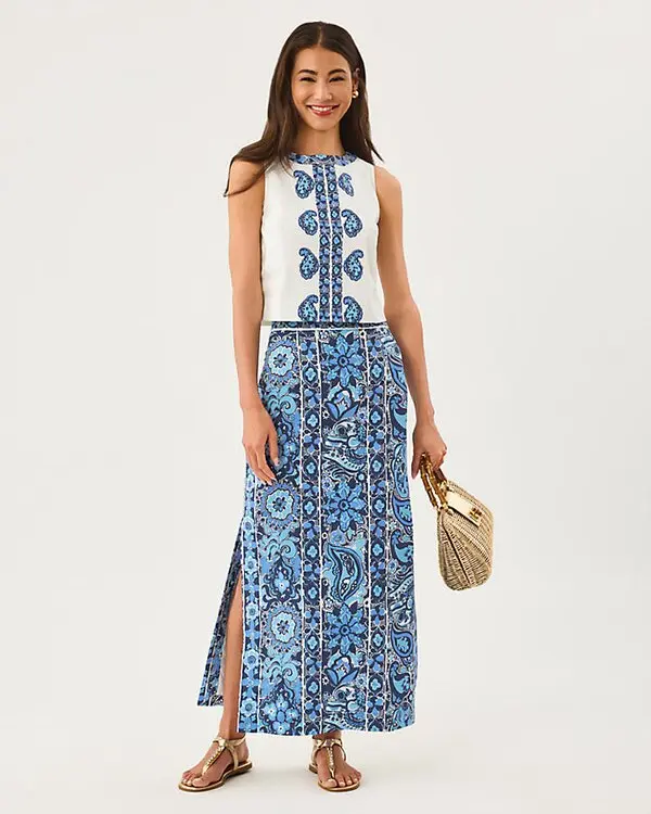 Lilly Pulitzer® Sanders High Rise Maxi Skirt - Navy