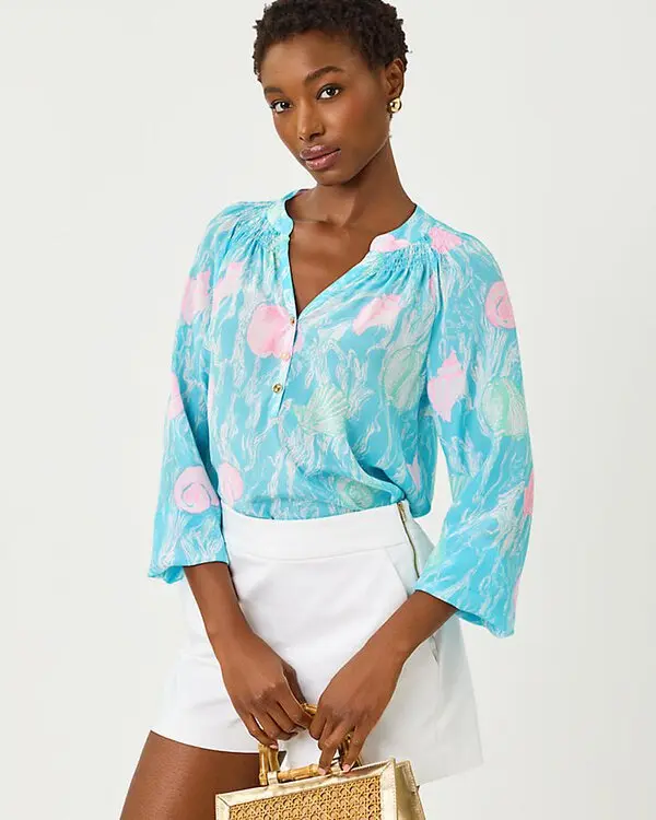 Lilly Pulitzer® Elsa Silk Top - Blue