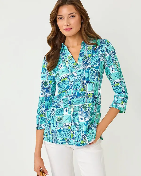 Lilly Pulitzer® Upf 50+ Mandi 3/4 Sleeve Tunic - Mint