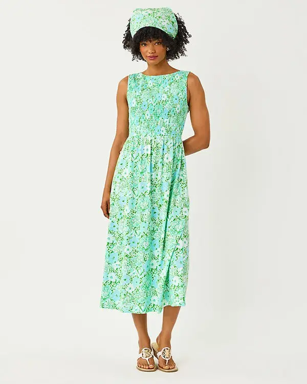 Lilly Pulitzer® Finnley Smocked Midi Dress - Mint