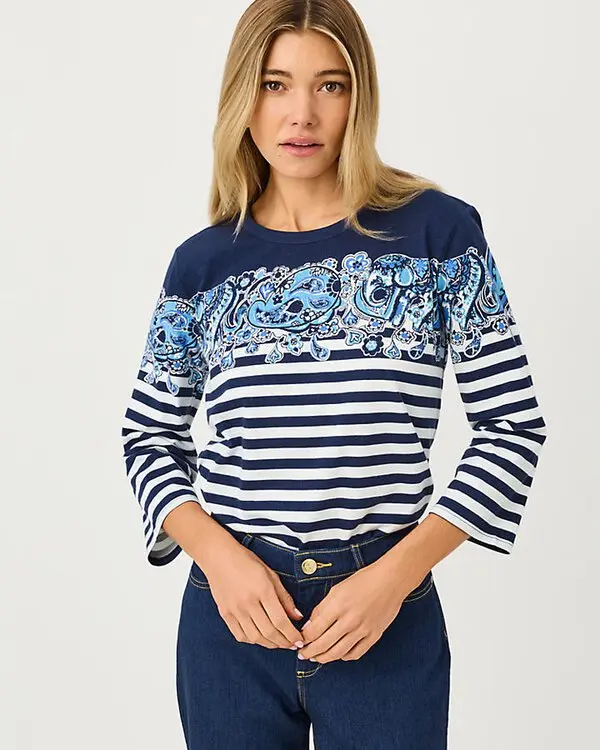 Lilly Pulitzer® Clairmont 3/4 Sleeved Knit Top - Navy