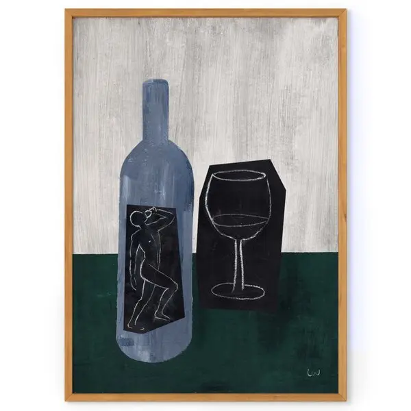 LENA WIGERS Black / Blue / Green Late Night 20 X 30 Cm Art Print - Black/blue/green