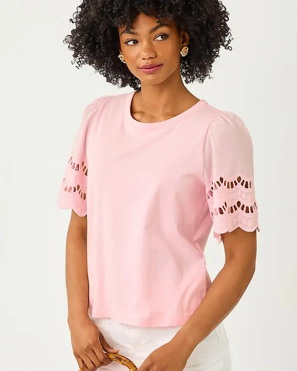 Lilly Pulitzer® Sebene Eyelet Knit Top - Pink
