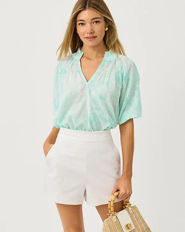 Lilly Pulitzer® Lourdes Short Sleeve Top - Mint
