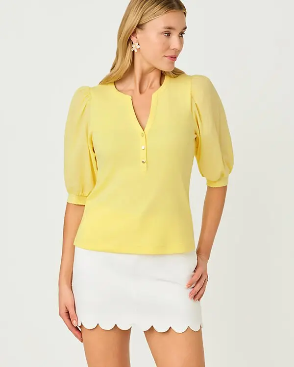 Lilly Pulitzer® Ronson Knit Top - Finch Yellow