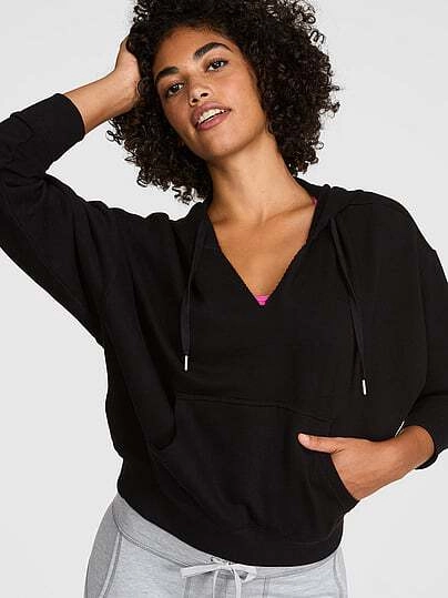 Pink Campus Fleece™ Shrunken Hoodie - Black