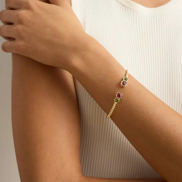 Ralph Lauren Gold-plated Beaded Stone Cuff Bracelet - Gold/multi