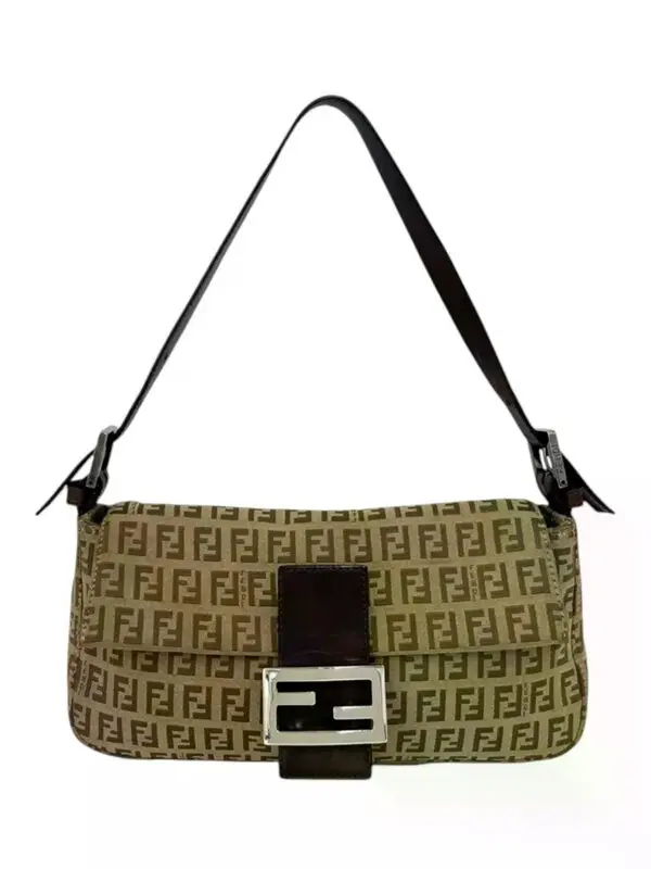 Fendi 2000-2010 Zucchino Canvas Baguette Shoulder Bag